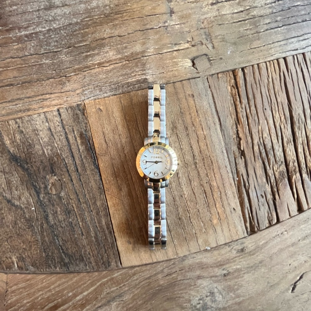 Fossil Three Hand Two Tone Stainless Steel Watch - Gem